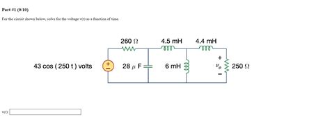 Solved For The Circuit Shown Below Solve For The Voltage