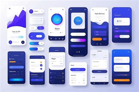 Ui Ux App Kit Set Web Interface Elements Responsive Mobile Website With Different Gui Layout