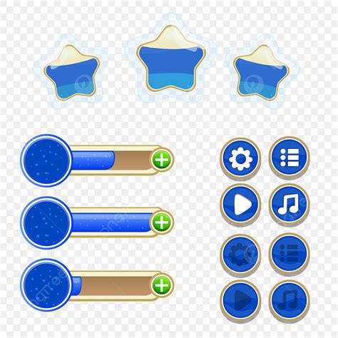 Game Interface And Button Set Design Game Interface Game Button Png