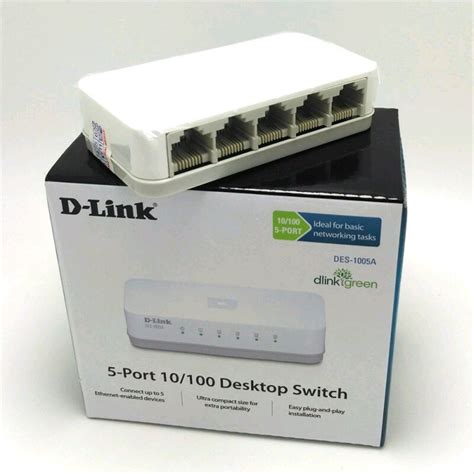 Jual Dlink 5 Port 10 100 Mbps Unmanaged Switch Hub Des 1005c Shopee Indonesia