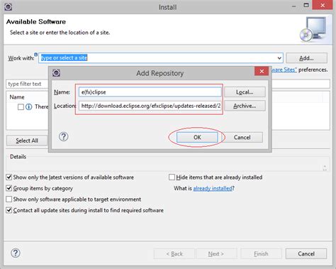 Install E Fx Clipse For Eclipse Javafx Tooling