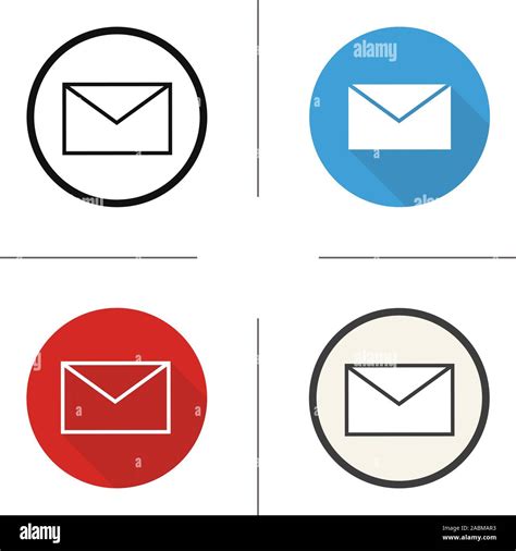 Email Icon Flat Design Linear And Color Styles Sms Message Envelope Letter Isolated Vector