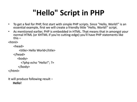 Introduction To Php Ppt