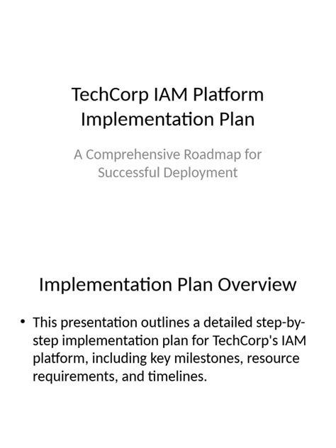 Techcorp Iam Implementation Plan Pdf