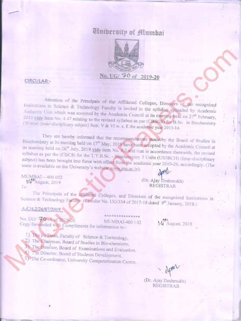 Bsc Bsc Biochemistry Tybsc 3 Units Semester 5 6 Syllabus Cbcs Pdf