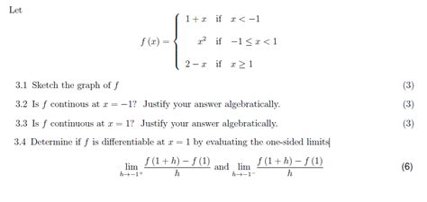 solved let f x {1 x if x