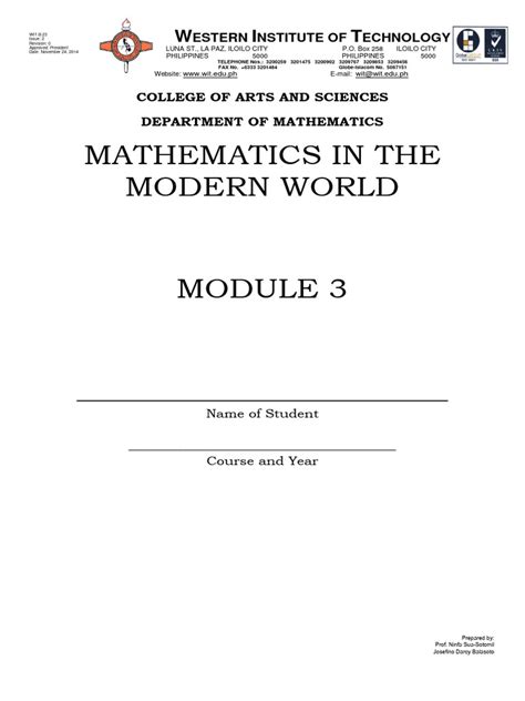 mathematics in modern world module 3 pdf mathematics english language