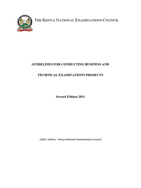 Knec Projects Guidelines Pdf