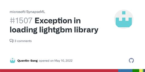 exception in loading lightgbm library · issue 1507 · microsoft