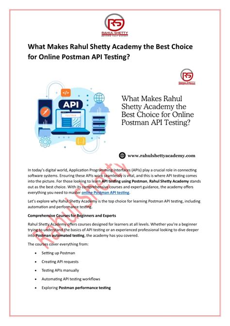 Ppt What Makes Rahul Shetty Academy The Best Choice For Online Postman Api Testing Powerpoint