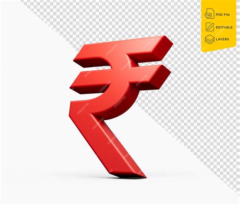 Premium Psd 3d Currency Icon Symbols Sign Indian Rupee Inr On White Background 3d Illustration