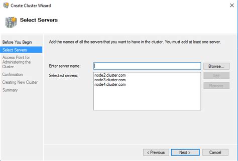 installing the failover cluster feature in windows server 2016
