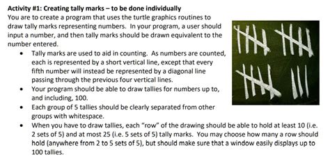 Solved Python Turtlepython Turtle Activity 1 Creating Tally Marks To Be Done Individually