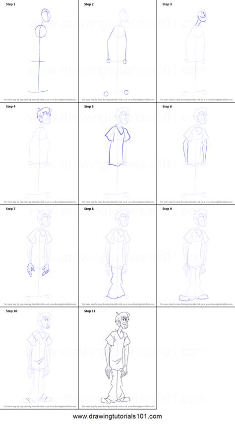 How To Draw Shaggy From Scooby Doo Scooby Doo Step By Step Disney Drawing Tutorial Scooby