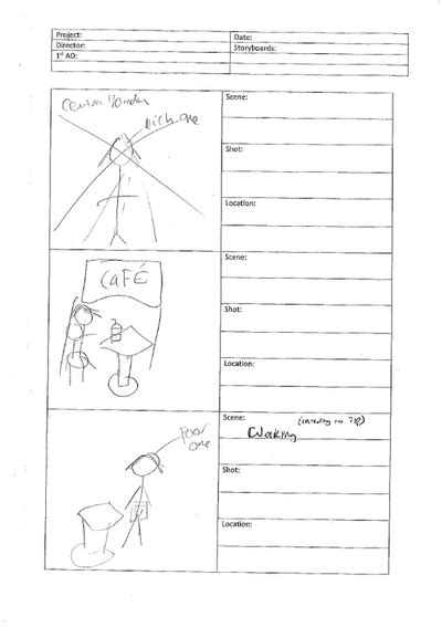 Storyboard Initial And Final Ryans A2 Media Coursework