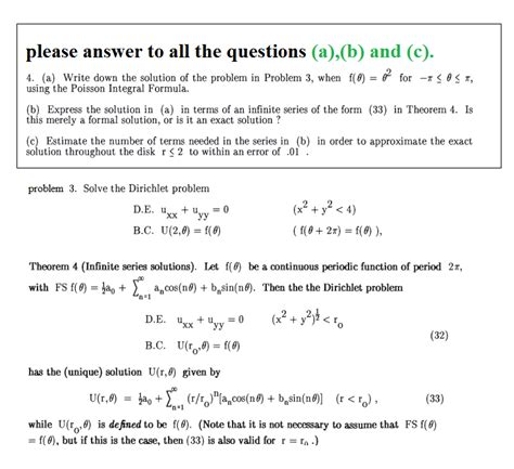 Solved Write Down The Solution Of The Problem In Problem 3