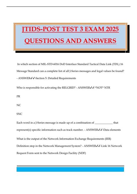 Jtids Post Test 3 Exam 2025 Questions And Answers Jtids Stuvia Us
