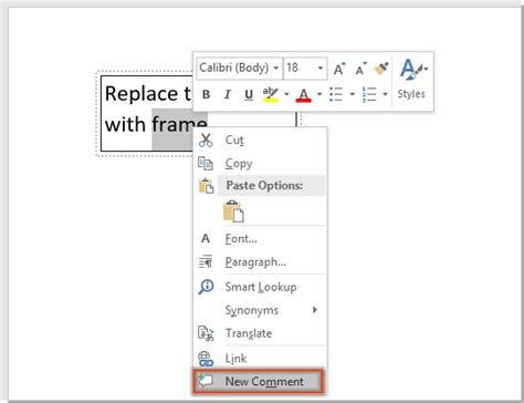 How To Add Comment To Text Within A Text Box In Word Document