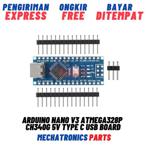 Jual ARDUINO NANO V3 ATMEGA328P CH340G 5V Type C USB BOARD Shopee Indonesia
