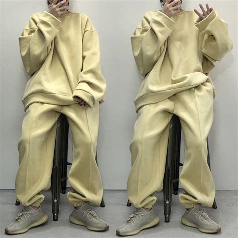 장울리 7컬러 남녀공용 오버핏 박시 기모 맨투맨 조거 팬츠 세트 위시버킷