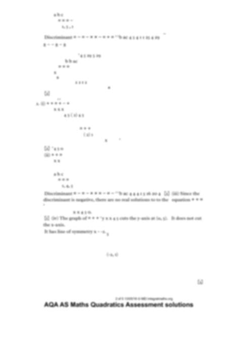Solution Aqa A Level Maths Quadratic Functions Exam With Answers
