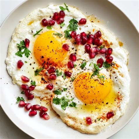 Turkish Poached Eggs With Sumac And Pomegranate