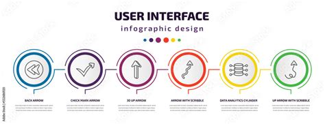 user interface infographic template with icons and 6 step or option user interface icons such