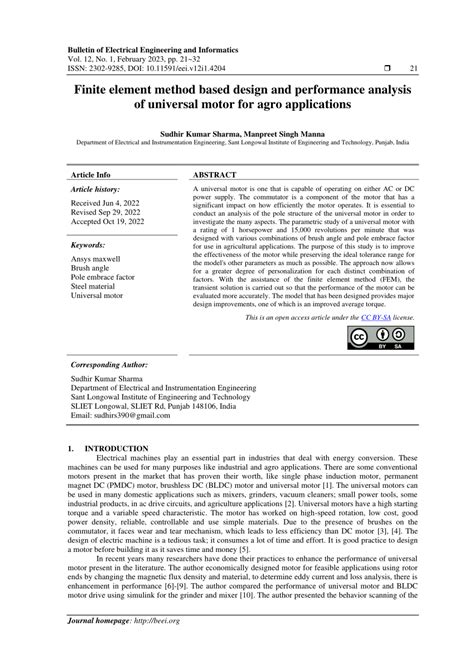 Pdf Finite Element Method Based Design And Performance Analysis Of Universal Motor For Agro