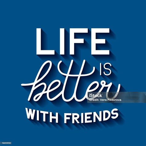 인생은 친구 편지와 함께 더 좋습니다 우정의 날 인용문 타이포그래피 포스터 배너 인사말 카드 전단지 등을 위한 벡터 템플릿입니다 쓰기에 대한 스톡 벡터 아트 및 기타 이미지