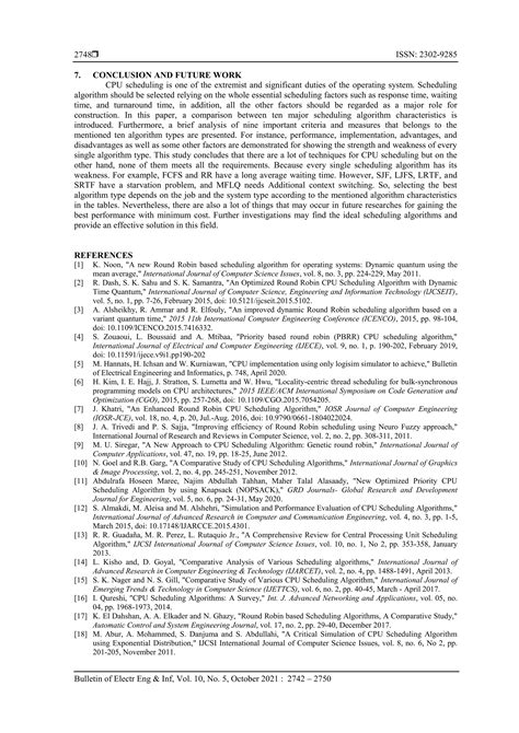 Comparative Analysis Of The Essential Cpu Scheduling Algorithms Pdf