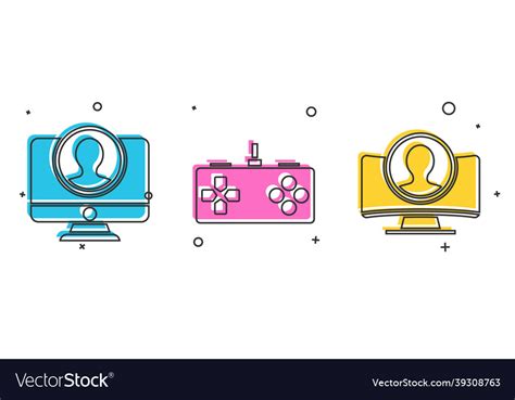 Set Create Account Screen Gamepad And Create Vector Image