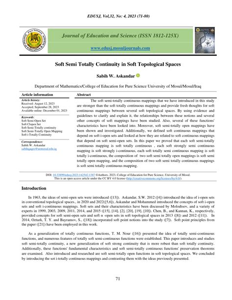 Pdf Soft Semi Totally Continuity In Soft Topological Spaces