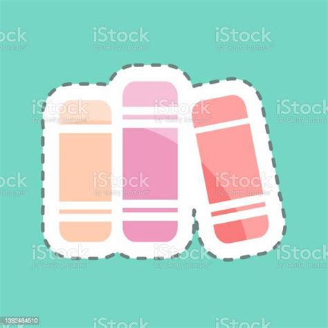 스티커 라인 컷 책 모바일 앱 기호에 적합합니다 편집 가능한 간단한 디자인 디자인 템플릿 벡터 간단한 기호 그림 0명에 대한