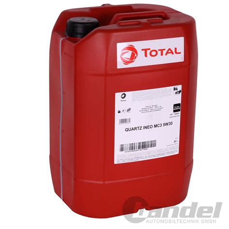 [4,10€/L] 20L MOTORÖL ÖL 5W30 TOTAL QUARTZ INEO MC3 LONGLIFE SAE 5W-30 ...