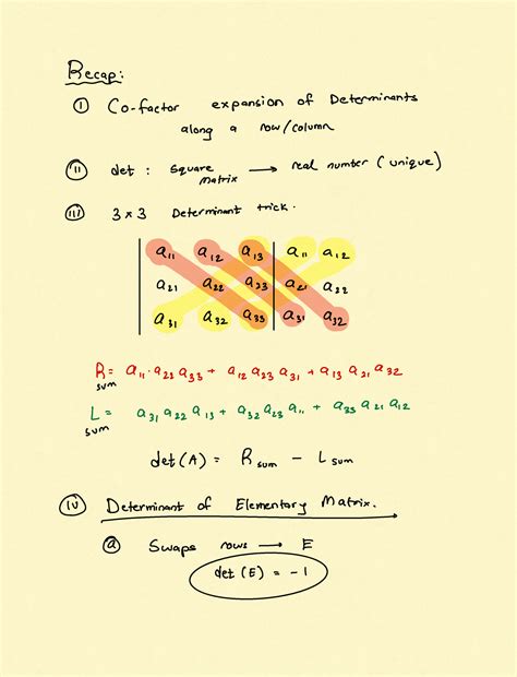 Lecture 9 Bryran Neverez Recape Co Factor Expansion Of Determinants Along A Row Column Det