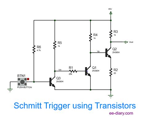 Transistor Based Schmitt Trigger Design And Application Ee Diary