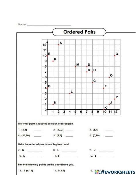 Free Graph Ordered Pairs Worksheet Download Free Graph Ordered Pairs