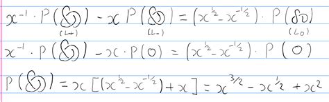 Jones Polynomial Of The Left Handed Trefoil Knot Which Crossing For Skein Relation L0