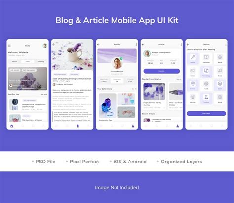 Premium Psd Blog And Article Mobile App Ui Kit