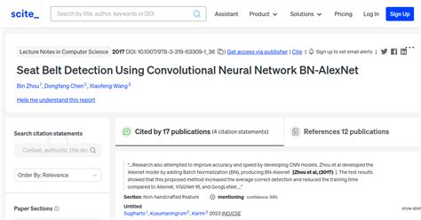 Seat Belt Detection Using Convolutional Neural Network Bn Alexnet Scite Report