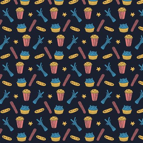 Premium Vector Random Fast Food Seamless Pattern Design