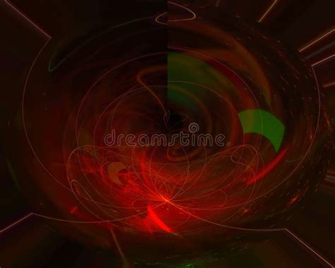 Abstract Digital Fractal Wave Effect Fantasy Template Design Render Swirl Stock Illustration