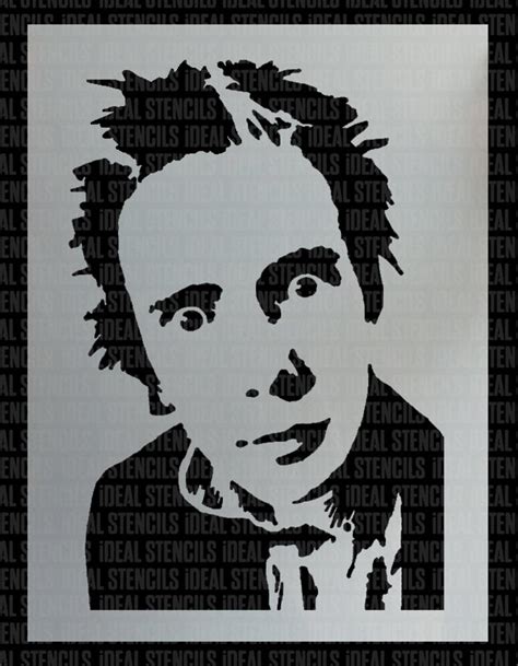 Johnny Rotten Stencil Sex Pistols John Lydon Portrait Stencil Etsy
