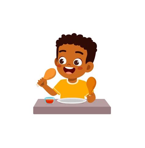 175 Ilustraciones De Stock De Niño Comiendo Pollo Depositphotos