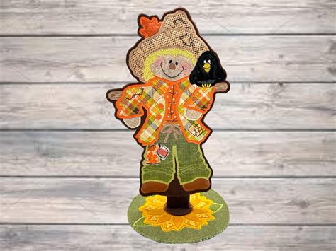Scarecrow Paper Towel Holder Cover Applique Embroidery Design