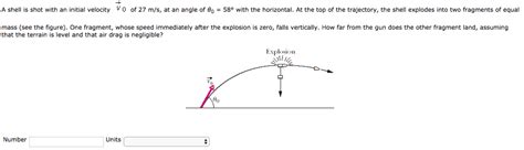 solved a shell is shot with an initial velocity v 0 of 27