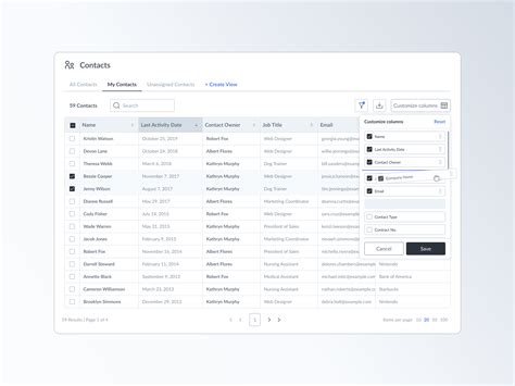 Table Component With Customisable Columns By Niels Rozemeijer On Dribbble