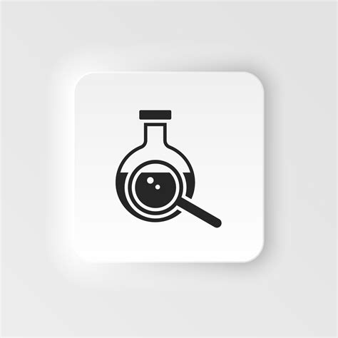 Flask Magnifier Bioengineering Neumorphic Style Vector Icon