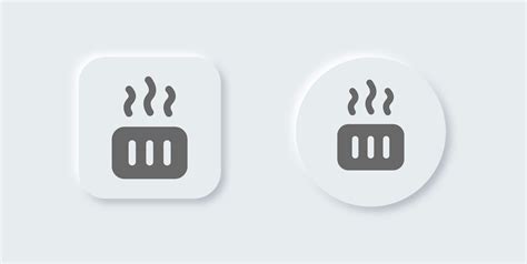Heating Solid Icon In Neomorphic Design Style Warm Signs Illustration