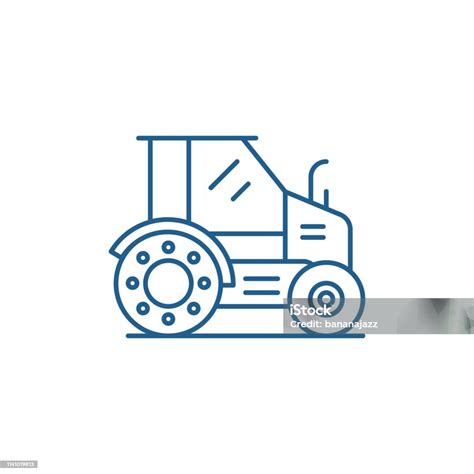 농장 트랙터 라인 아이콘 개념입니다 농장 트랙터 평면 벡터 기호 기호 개요 그림 교통수단에 대한 스톡 벡터 아트 및 기타 이미지 교통수단 기계류 녹색 Istock